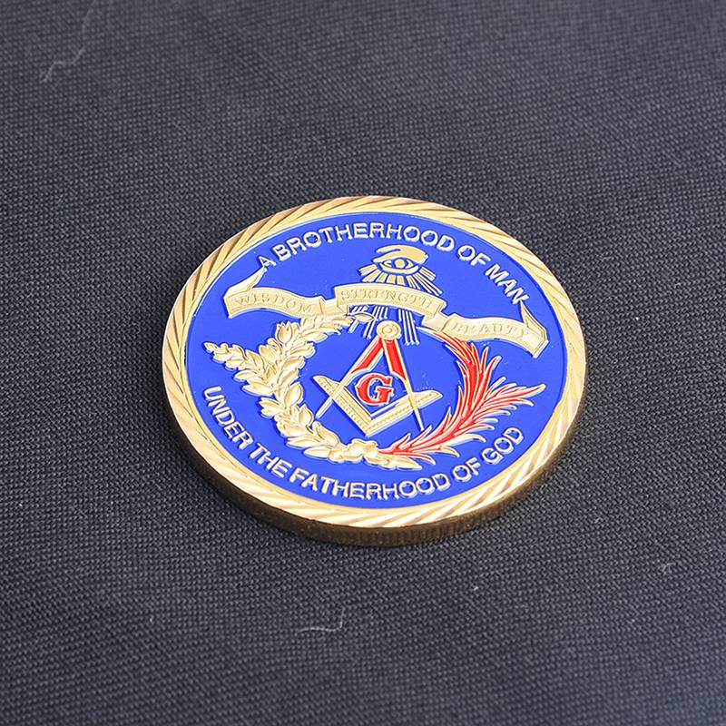 Gold Plated Colorful Masonic Coin | MasonicBuys