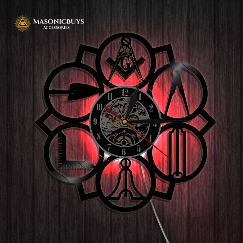Masonic Wall Clock. Made Of Vinyl Record. | MasonicBuys