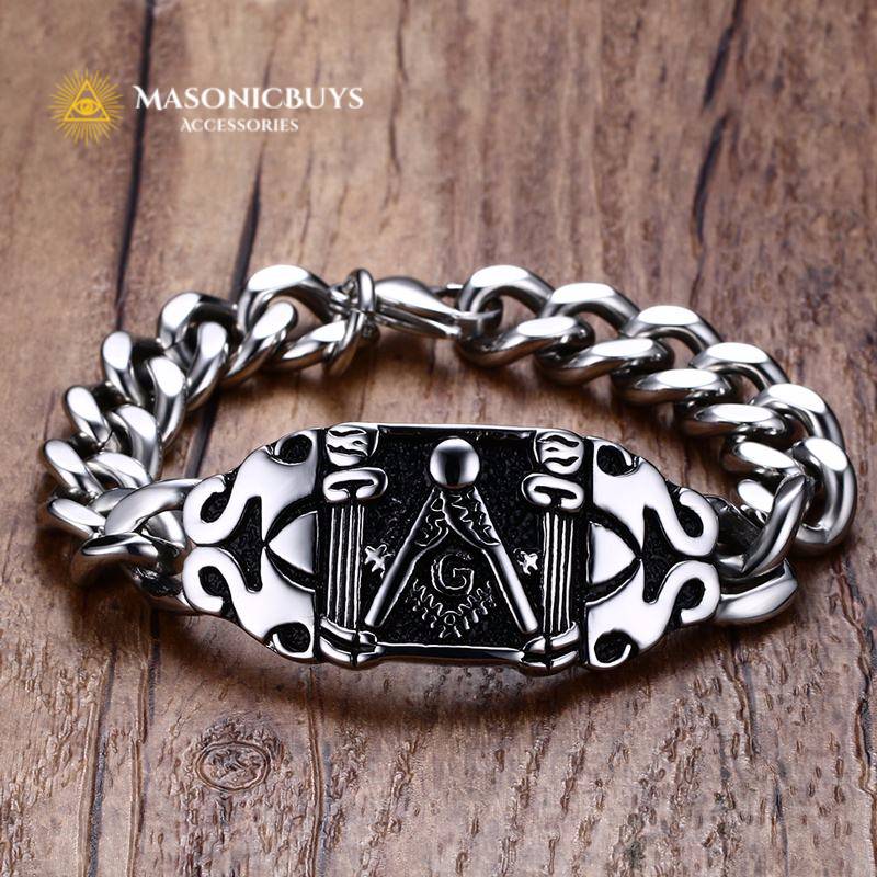 Stainless Steel Masonic Chain Bracelet | MasonicBuys