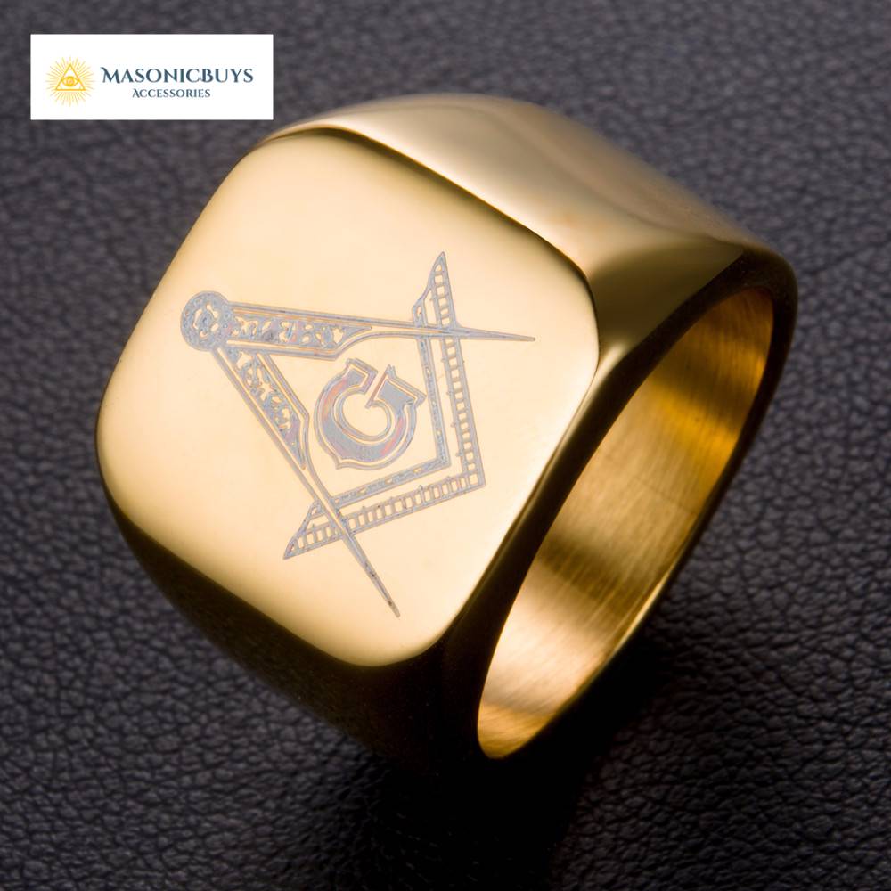Trendy Masonic Ring With Freemasonry Symbol | MasonicBuys