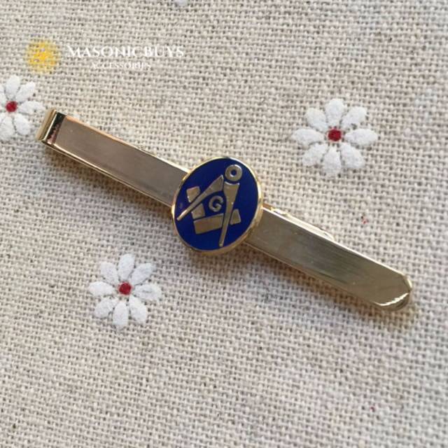 Masonic Tie Clip With Blue Freemason Symbol | MasonicBuys