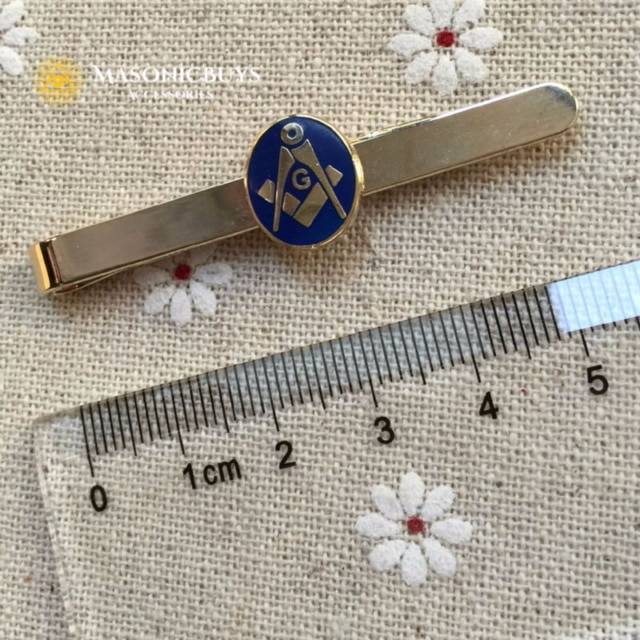 Masonic Tie Clip With Blue Freemason Symbol | MasonicBuys