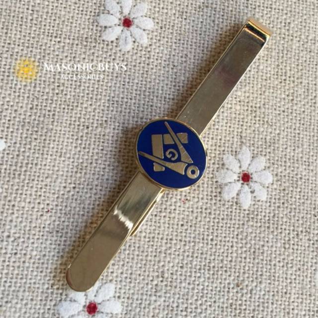 Masonic Tie Clip With Blue Freemason Symbol | MasonicBuys