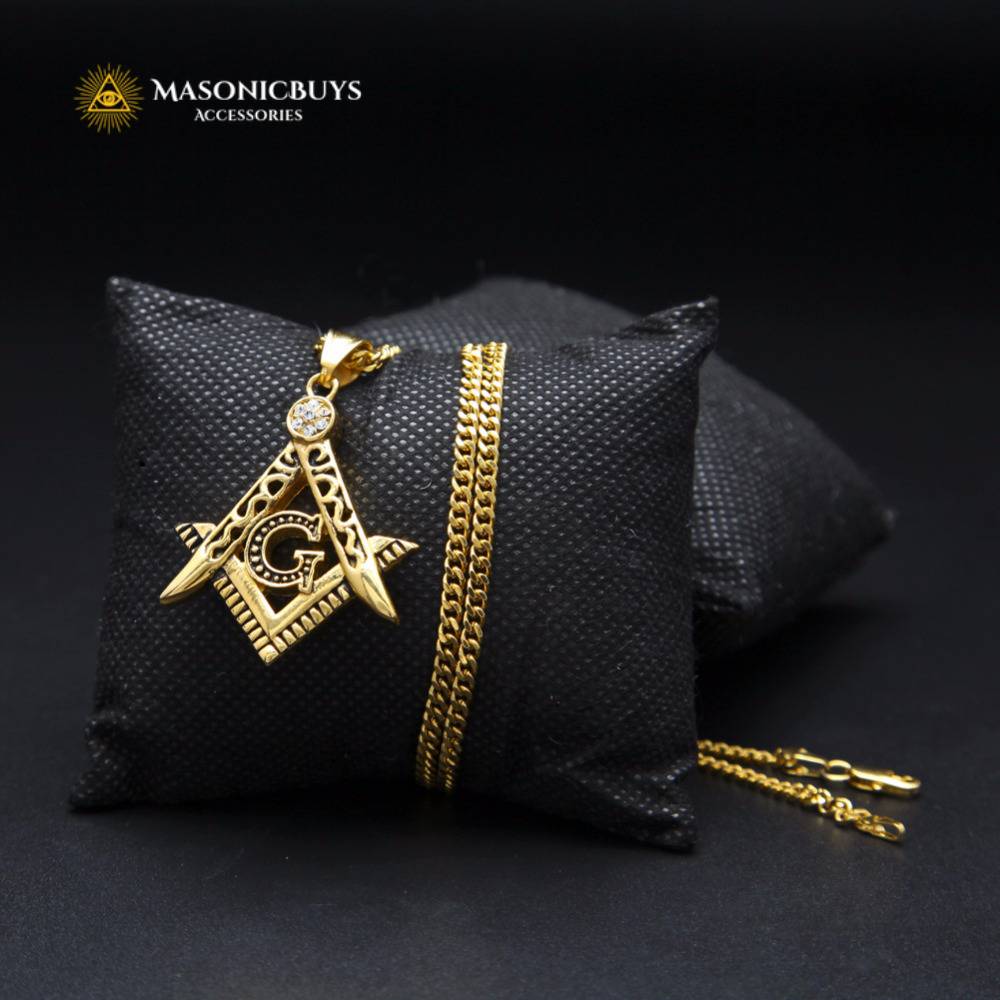 High Quality Gold / Silver Plated Necklace With Masonic Pendant ...