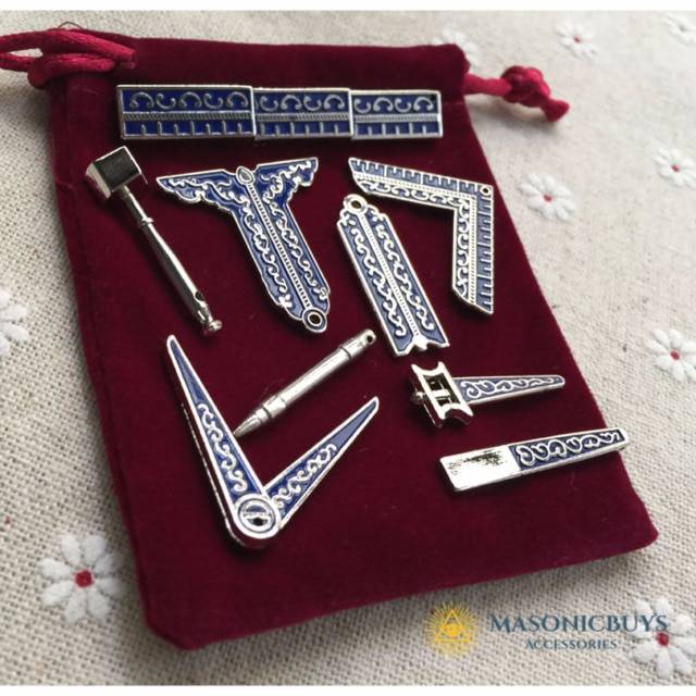 Classic Masonic Miniature Working Tool Set With Cloth Bag | MasonicBuys