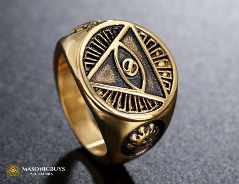 Vintage Masonic Ring With Triangle & Devil Eye | MasonicBuys