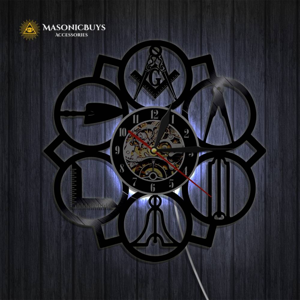 Masonic Wall Clock. Made Of Vinyl Record. | MasonicBuys