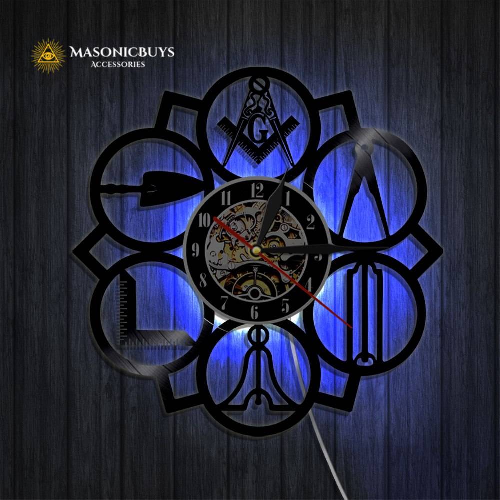 Masonic Wall Clock. Made Of Vinyl Record. | MasonicBuys