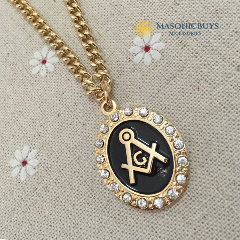 Gold Masonic Necklace Pendant with Chain | MasonicBuys