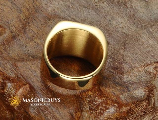 Classic Masonic Ring With Red Enamel | MasonicBuys
