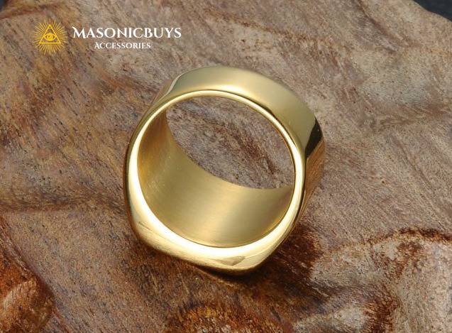 Classic Masonic Ring With Red Enamel | MasonicBuys