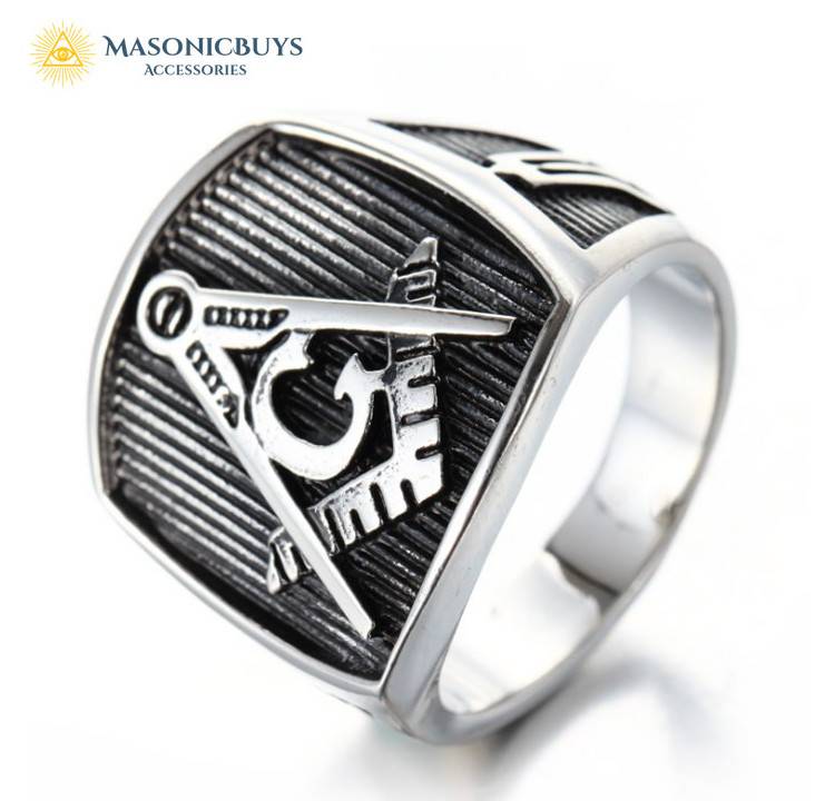 Classic Masonic Ring With Large Square & Compasses | MasonicBuys