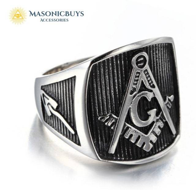 Classic Masonic Ring With Large Square & Compasses | MasonicBuys
