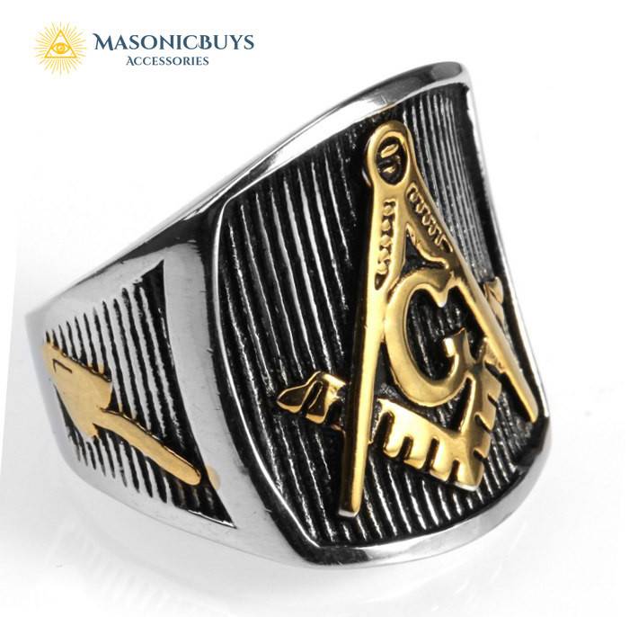 Classic Masonic Ring With Large Square & Compasses | MasonicBuys