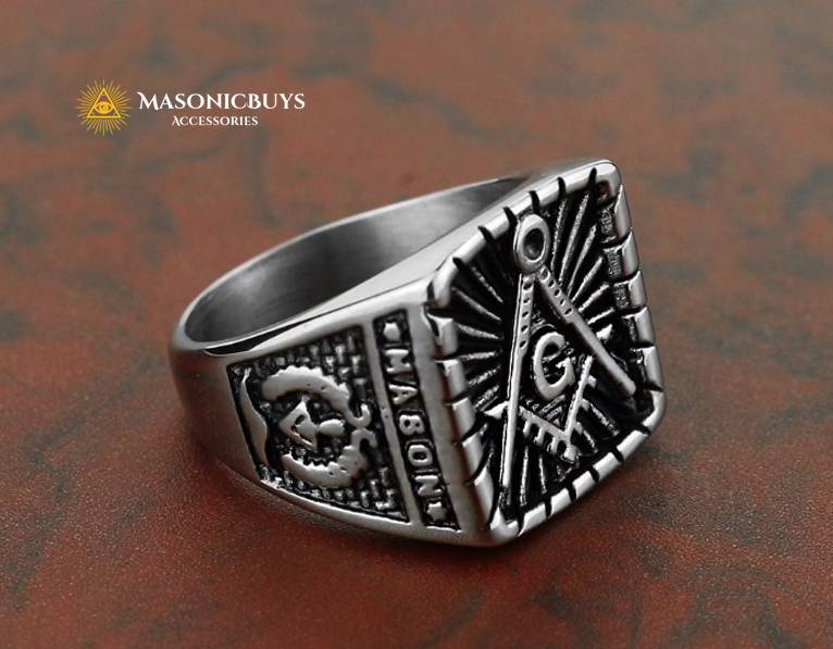 Large Stainless Steel "Master Mason" Masonic Ring | MasonicBuys
