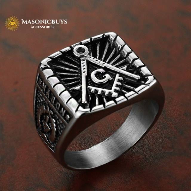 Large Stainless Steel "Master Mason" Masonic Ring | MasonicBuys
