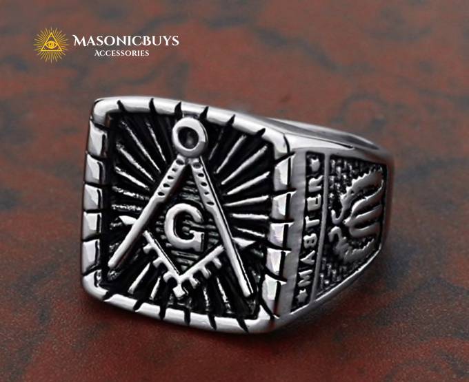 Large Stainless Steel "Master Mason" Masonic Ring | MasonicBuys