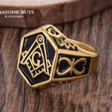 Unique Masonic Ring, Hexagon | MasonicBuys