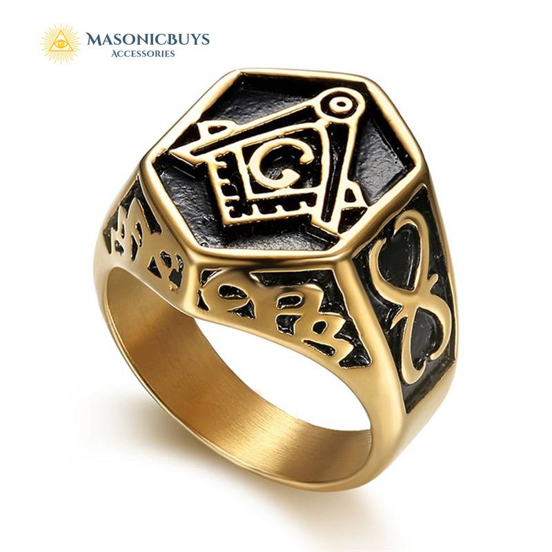 Unique Masonic Ring, Hexagon | MasonicBuys