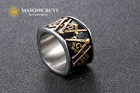 Stainless Steel Masonic Ring With Round Design | MasonicBuys