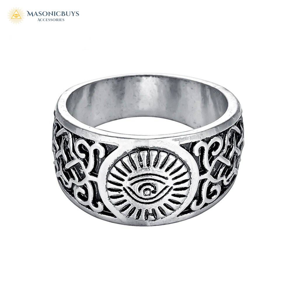 Engraved Unique Masonic Ring With All Seeing Eye | MasonicBuys