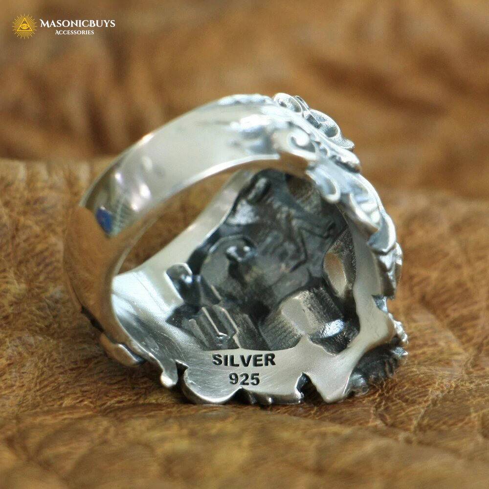 Skull Shaped Masonic Ring, High Quality 925 Sterling Silver | MasonicBuys