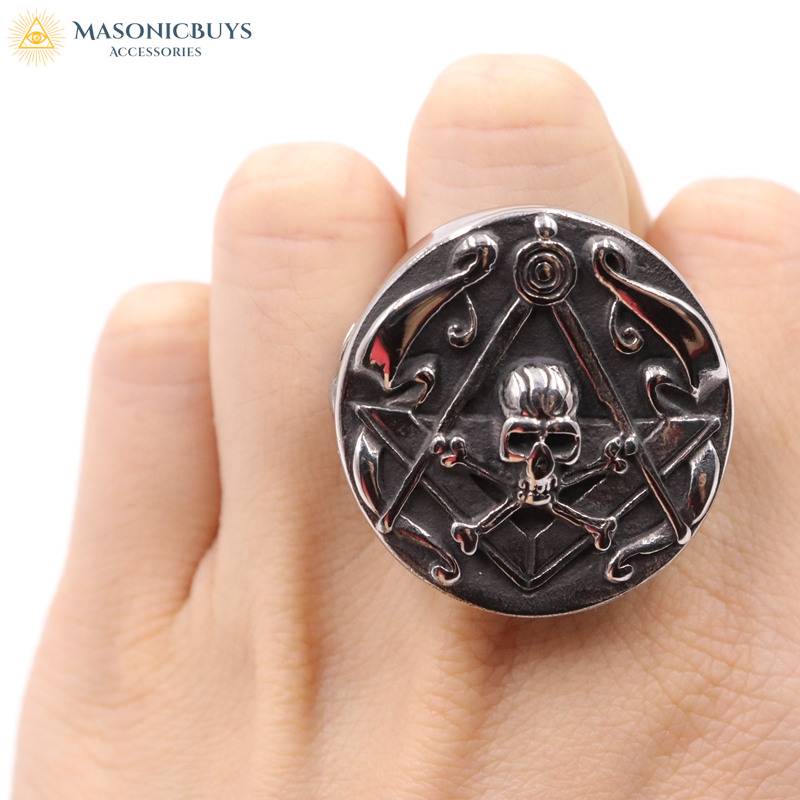 Extra Big Stainless Steel Masonic Ring With Round Design | MasonicBuys