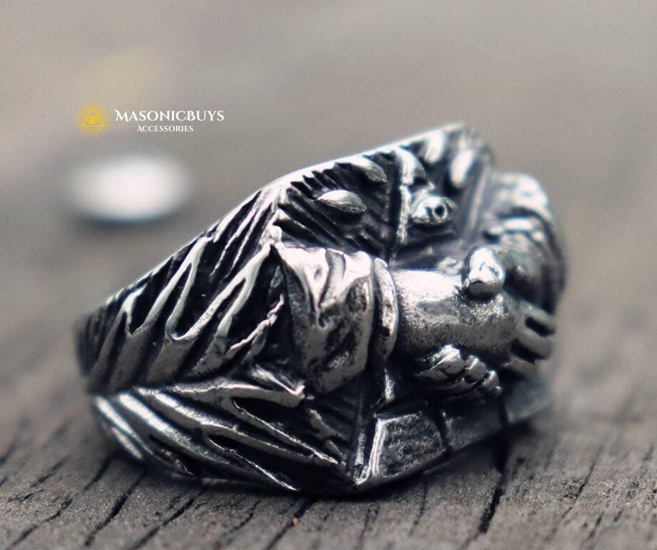 Masonic Ring With Handshake - Unique Design! | MasonicBuys