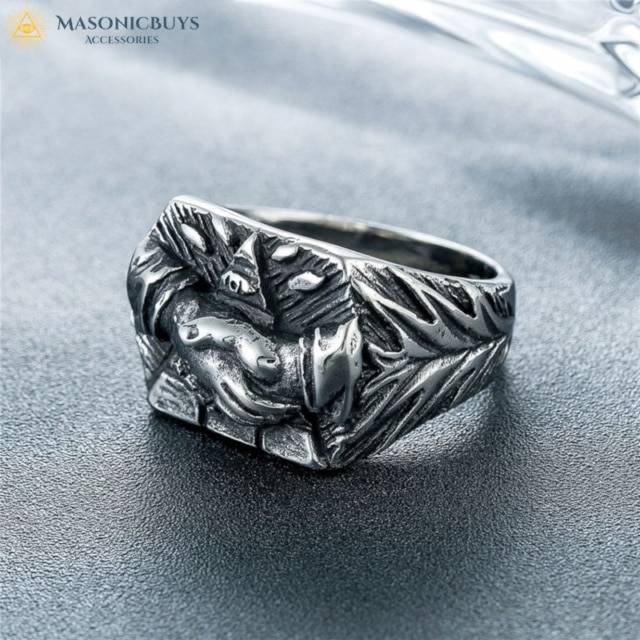 Masonic Ring With Handshake - Unique Design! | MasonicBuys