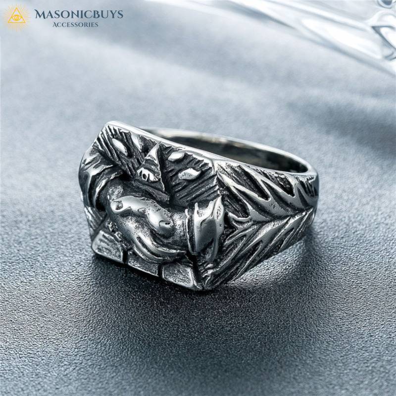 Masonic Ring With Handshake - Unique Design! | MasonicBuys