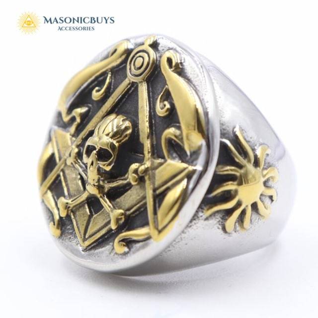 Extra Big Stainless Steel Masonic Ring With Round Design | MasonicBuys