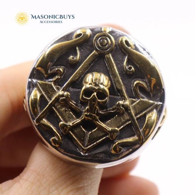 Extra Big Stainless Steel Masonic Ring With Round Design | MasonicBuys