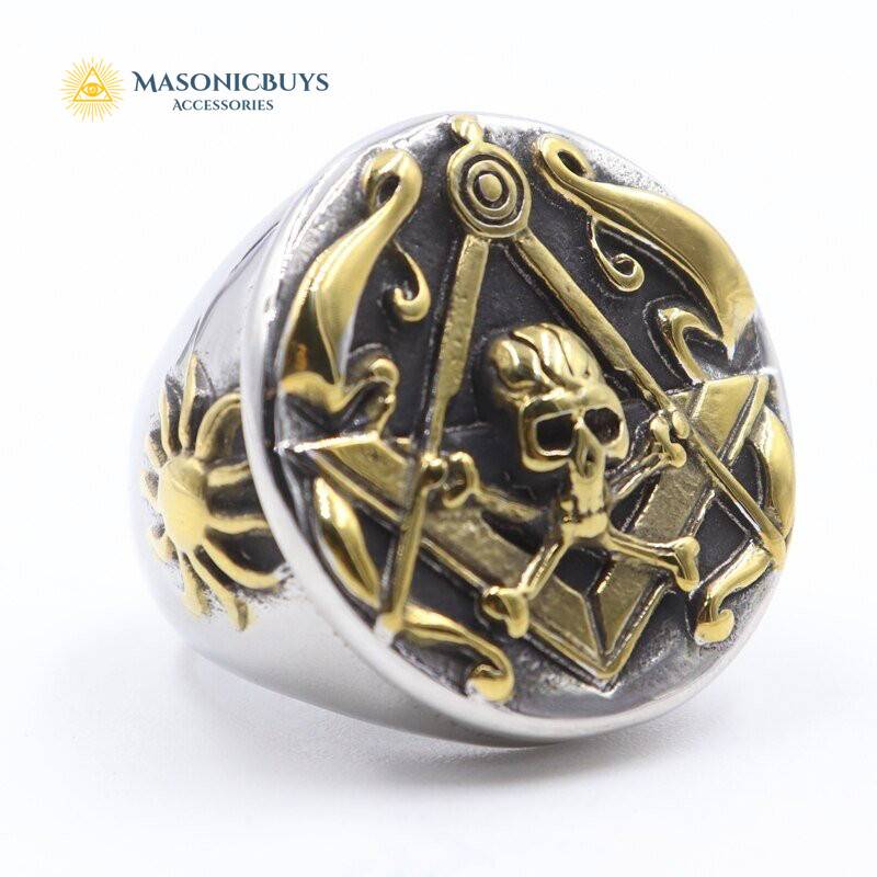 Extra Big Stainless Steel Masonic Ring With Round Design | MasonicBuys