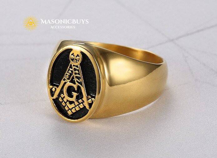 Gold Plated Vintage Masonic Ring | MasonicBuys