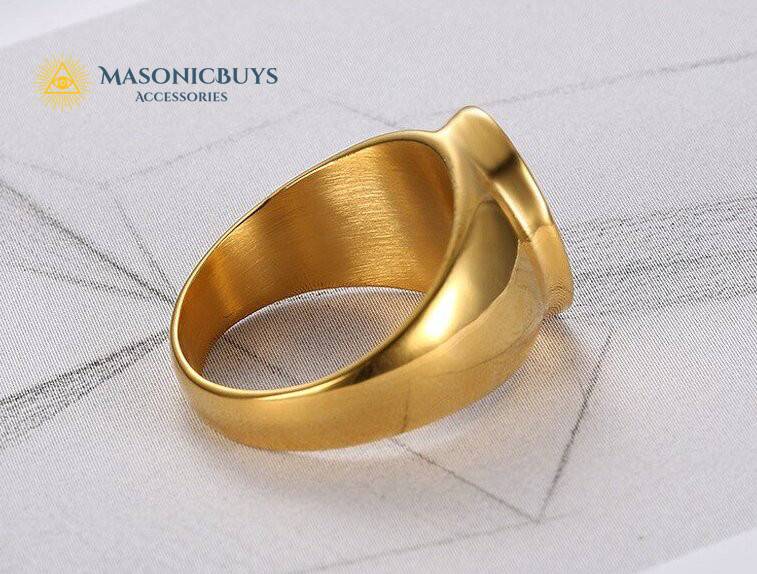 Gold Plated Vintage Masonic Ring | MasonicBuys