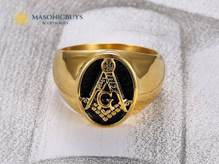 Gold Plated Vintage Masonic Ring | MasonicBuys