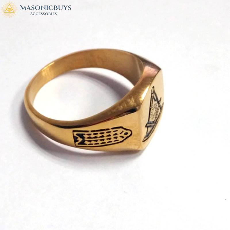 Classic Design 14K Gold Plated Masonic Ring | MasonicBuys