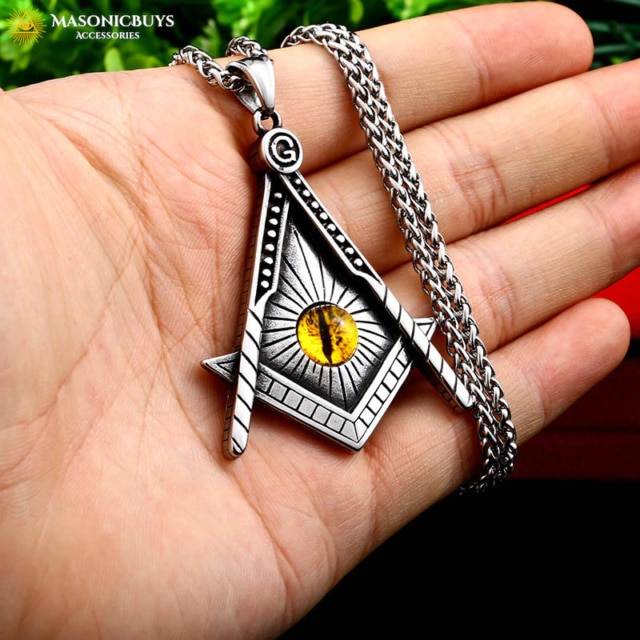 Masonic Necklace With The Square And The Compasses | MasonicBuys