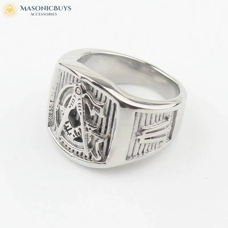 Silvery Stainless Steel "Master Mason" Masonic Ring | MasonicBuys