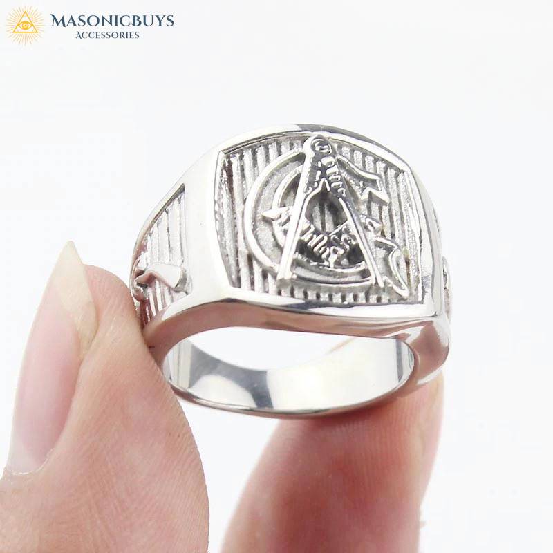 Silvery Stainless Steel "Master Mason" Masonic Ring | MasonicBuys
