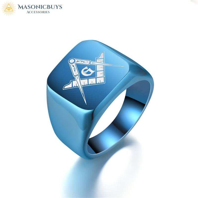 Unique Sky Blue Master Masonic Ring | MasonicBuys