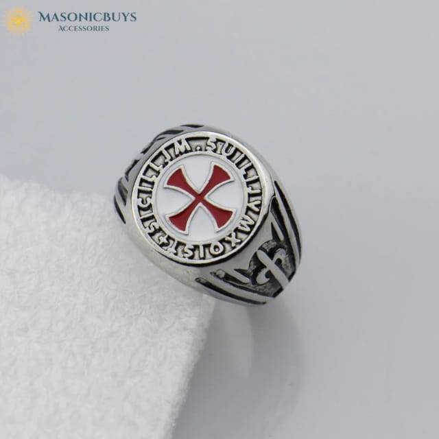 Stainless Steel Knights Templar Cross Ring | MasonicBuys
