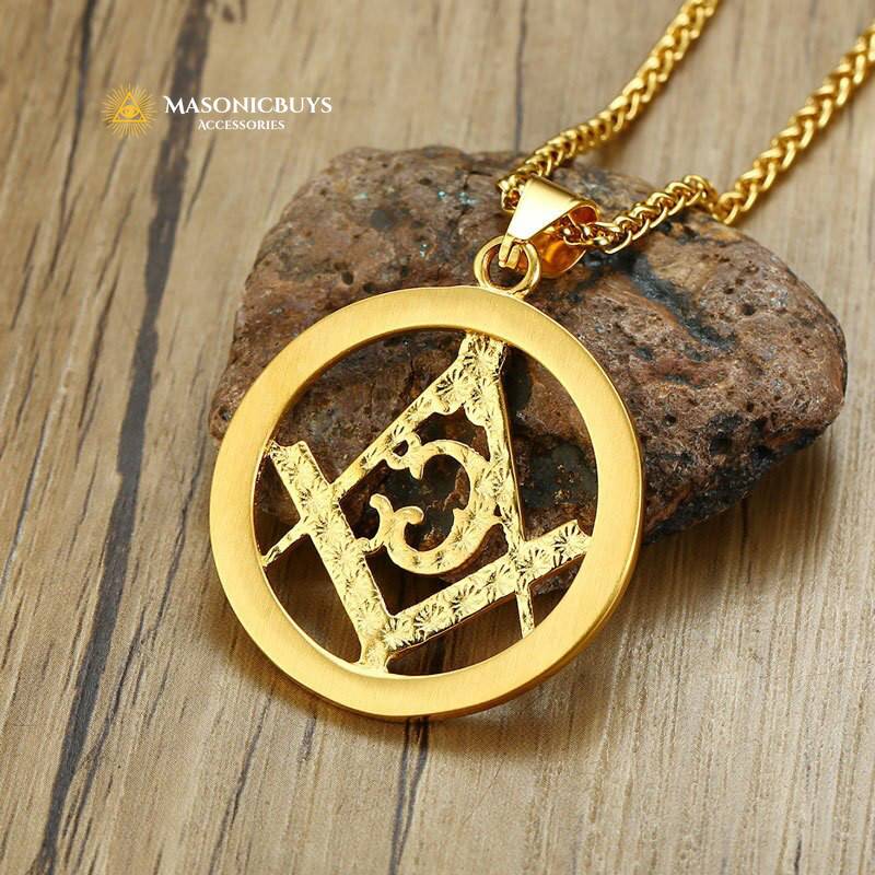 Gold Plated Masonic Pendant Necklace | MasonicBuys