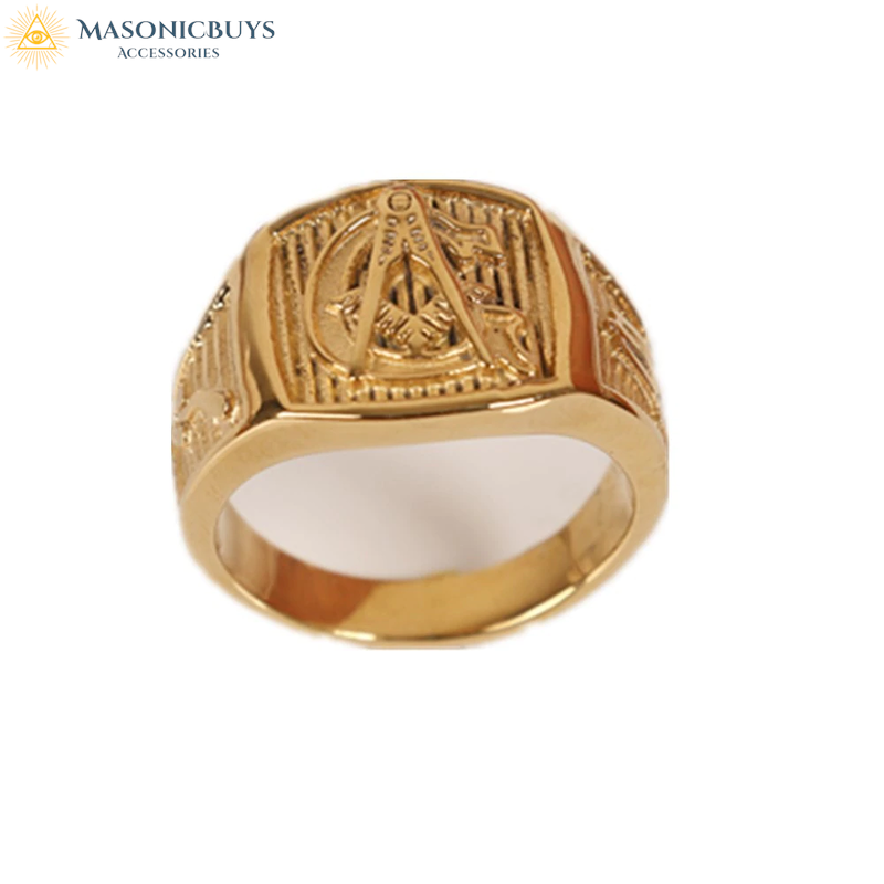 Gold Plated Stainless Steel “Master Mason” Masonic Ring | MasonicBuys