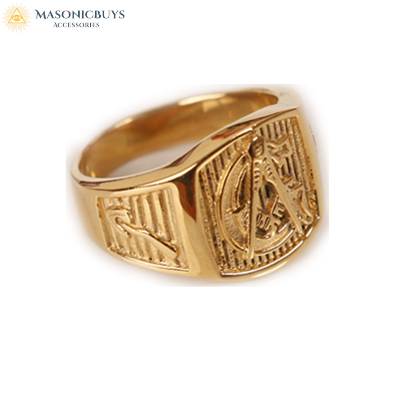 Gold Plated Stainless Steel “Master Mason” Masonic Ring | MasonicBuys