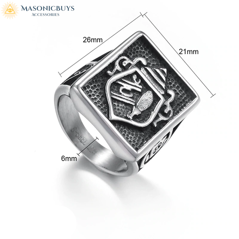 Masonic Ring With Ancient Symbols | MasonicBuys