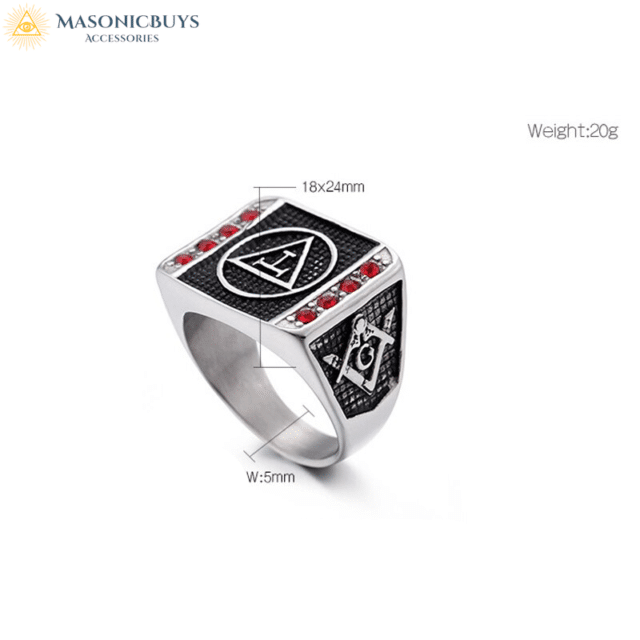 Royal Arch Signet Ring With Red Stones | MasonicBuys