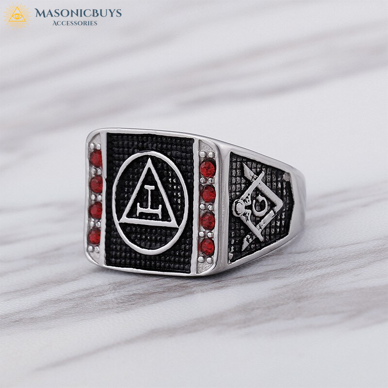 Royal Arch Signet Ring With Red Stones | MasonicBuys