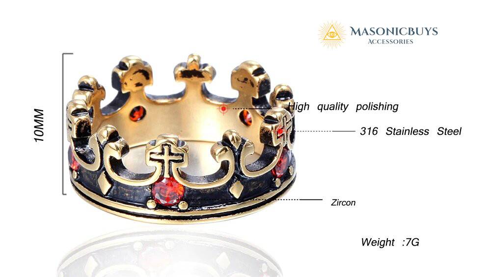 Knights Templar Crown Ring | MasonicBuys