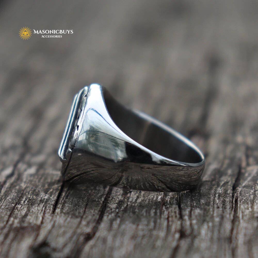 Vintage Stainless Steel Eye of Providence Ring | MasonicBuys